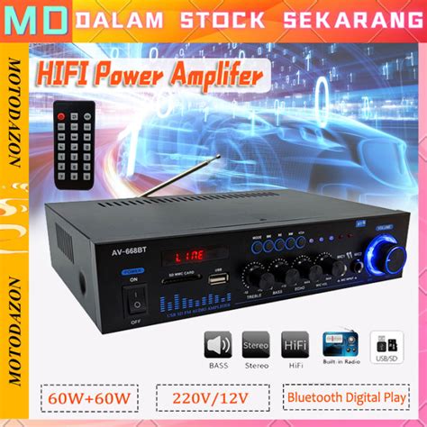 Power Amplifier Bluetooth Av Bt Amplifier Karaoke Amplifier Board Audio Fm Usb Sd Power