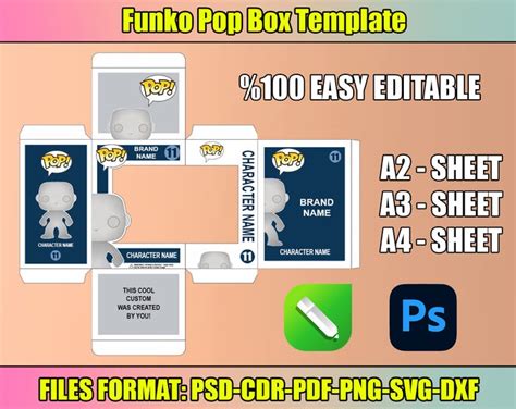 Plantilla De Caja Funko POP Personalizada Maqueta De Caja Funko POP