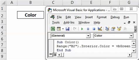 Vba Colorindex Codes List Rgb Colors
