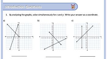 Simultaneous Equations Solving Simultaneous Equations Graphically