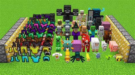 All Mobs Minecraft All Armor Combined Youtube