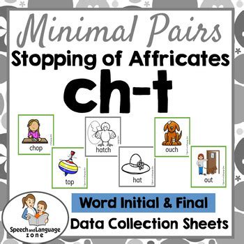 Minimal Pairs Ch T Word Initial Final Speech Therapy TPT