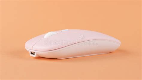 Pink Pc Mouse Close Up On Beige Background Stock Image Image Of Design Internet 268030407
