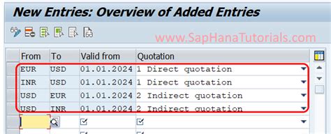 Define Standard Quotation In SAP Direct Indirect Quotation SAP Hana Tutorials