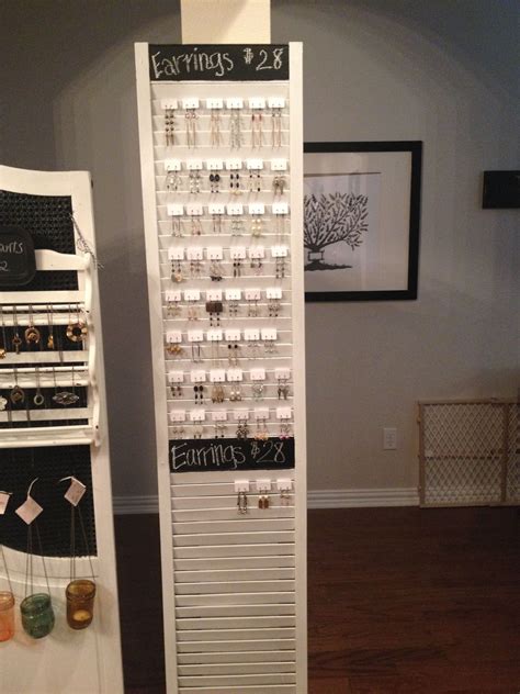 Tall Shutter Earrings Display In Retail Space