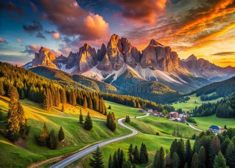 Breathtaking Dolomites Landscape At San Nicolo Pass A Symphony Of