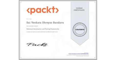 Sai Venkata Shreyas Bandaru On Linkedin Completion Certificate For