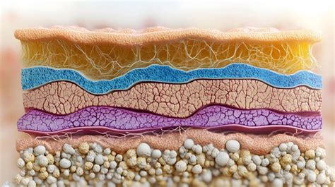 Crosssectional Illustration Of Human Skin Layers Showing Dermis