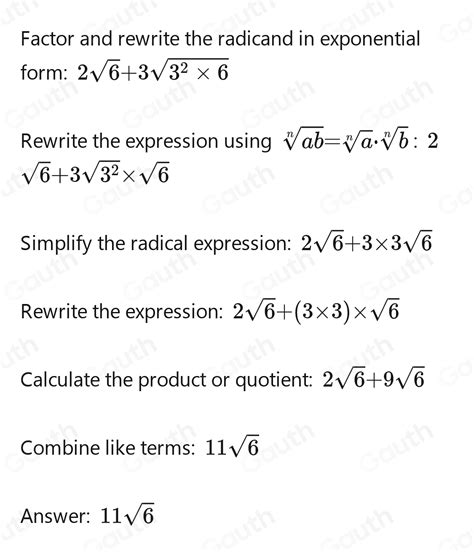 Solved 10 2sqrt 6 3sqrt 54 [math]