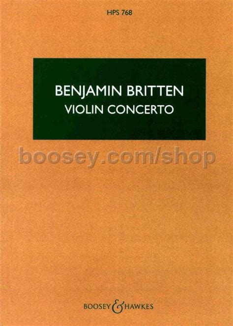 Benjamin Britten Violin Concerto Op 15 Hawkes Pocket Score HPS 768