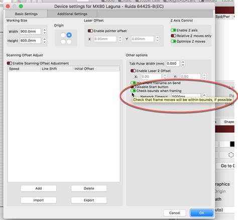 scanning offset adjustment not engraving lightburn software