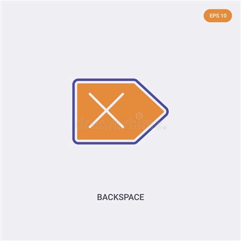 2 Color Backspace Concept Vector Icon Isolated Two Color Backspace Vector Sign Symbol Designed