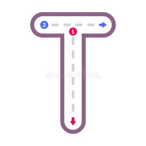 Tracing Alphabet Letter T Prewriting Dotted Line Element For
