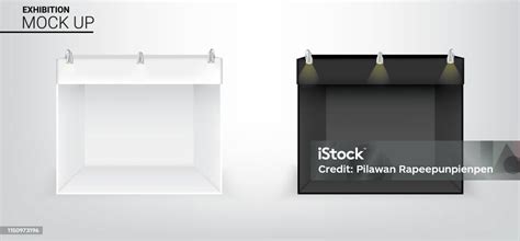 금속 스포트 라이트 램프 배경 그림을 가진 상점 판매 마케팅 승진 전시회를 위한 현실적인 천막 전시 팝 부스 3d 모의 0명에 대한 스톡 벡터 아트 및 기타 이미지 Istock