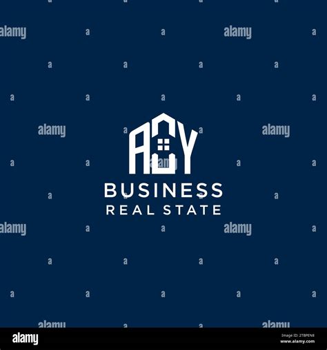 Initial Letter Ay Monogram Logo With Abstract House Shape Simple And