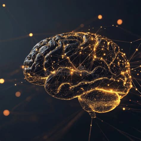 Digital Neural Network Brain Visualization Connected Nodes Glowing