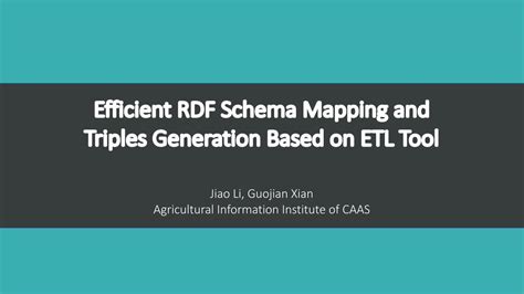 pdf efficient rdf schema mapping and triples generation based