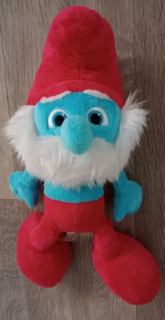Smurfs And Peyo 2013 Papa Smurf 30cm Plush Teddy Soft Toy White Beard Red