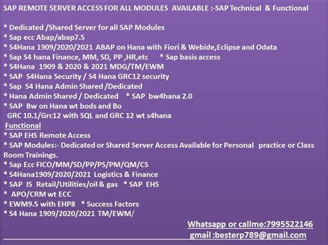 Sap Server Access For All Modules On Linkedin Sap Hana Server Remote