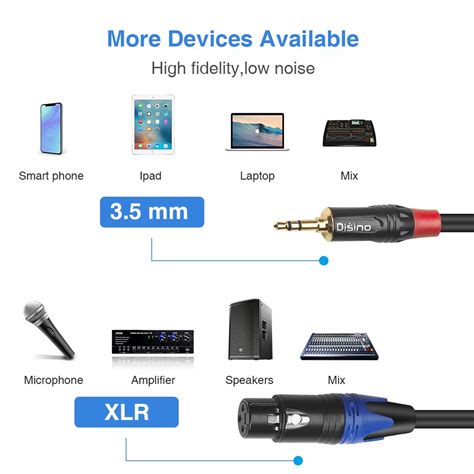 Buy Disino Dual Female Xlr To 35mm Y Splitter Cable Unbalanced Xlr