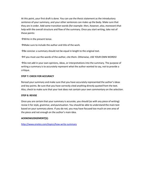 Summary Writing Skills Pdf