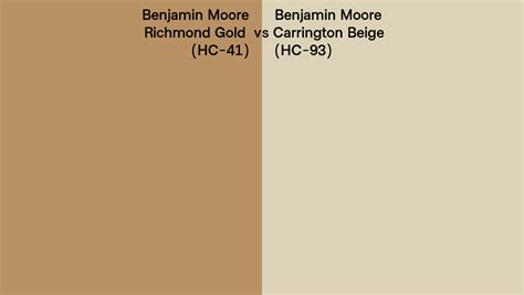 Benjamin Moore Richmond Gold Vs Carrington Beige Side By Side Comparison