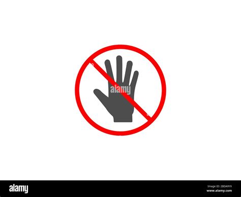 Do Not Touch Icon Vector Illustration Flat Design Stock Vector Image