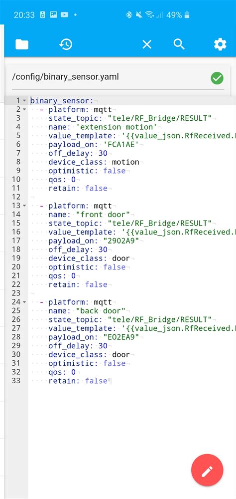 Constant Error Message For My Rf Sensors Binary Sensors Configuration