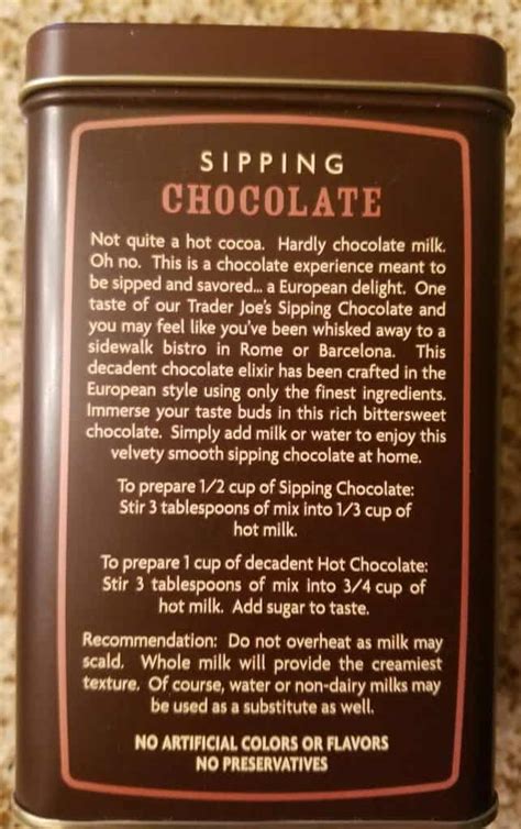 trader joe s sipping chocolate