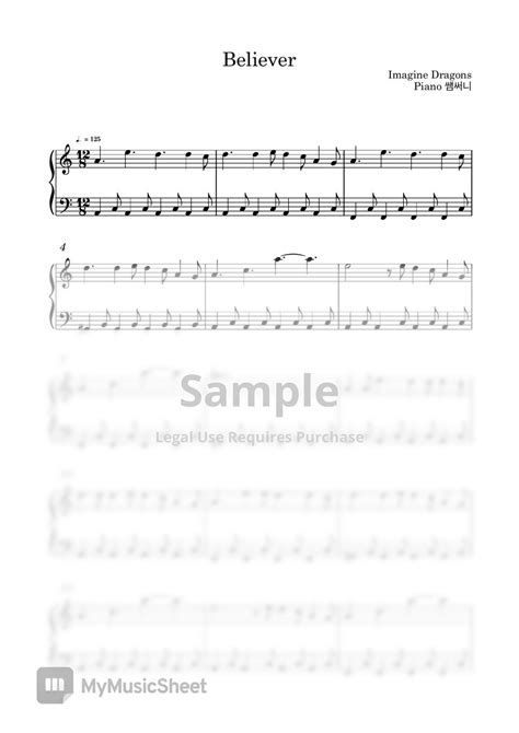 Imagine Dragons Believer Sheets By Samsunny