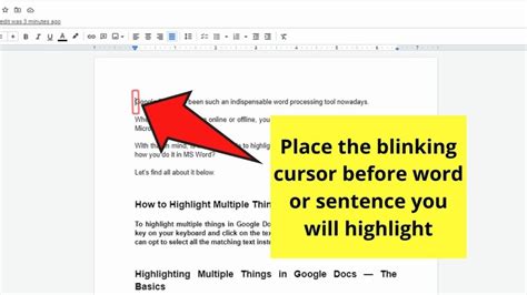 Methods To Highlight Multiple Things In Google Docs