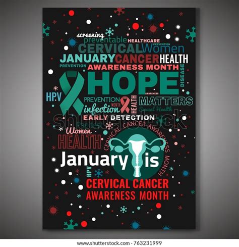 January Cervical Cancer Awareness Month Healthcare Stock Vector