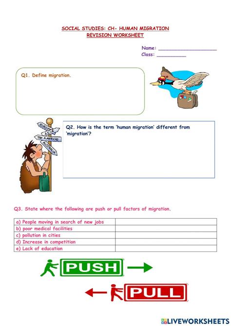 Human Migration Online Exercise For Live Worksheets