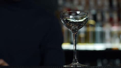 Close Up Of Bartender Putting Ice Cubes Into Stock Footage Sbv