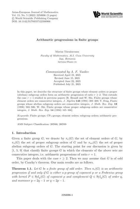Pdf Arithmetic Progressions In Finite Groups