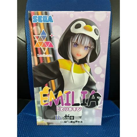 楓娛小舖 日版景品公仔 Re從零開始的異世界生活 Sega Luminasta 艾蜜莉亞 企鵝裝 蝦皮購物