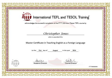 Ittt Tefl Certificate Psd Template