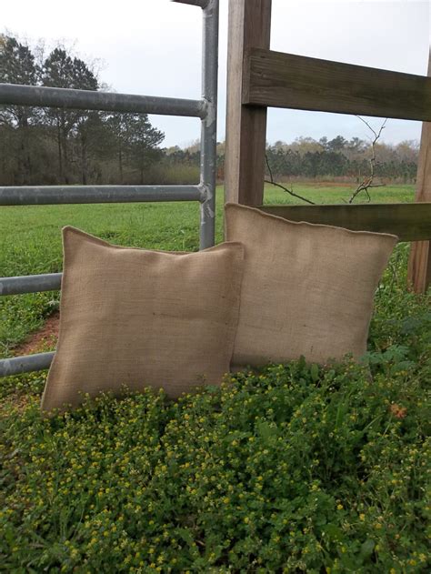 2 Burlap Pillows Burlap Pillow Shams Custom Sizes Decorative Pillows