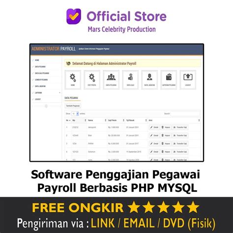 Jual Software Sistem Informasi Penggajian Pegawai Payroll Berbasis Php Mysql Shopee Indonesia