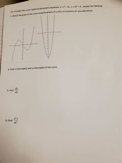 Solved 3 6 Consider The Curve C Given By Parametric
