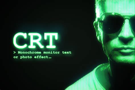Crt Monochrome Text And Photo Effect Creative Market