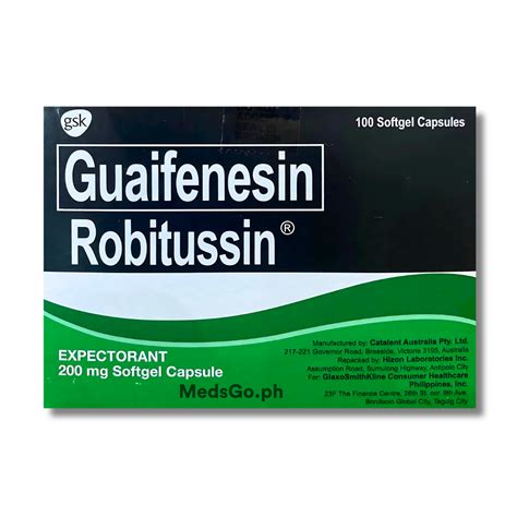 Robitussin Guaifenesin 200mg 1 Softgel Capsule Price In The