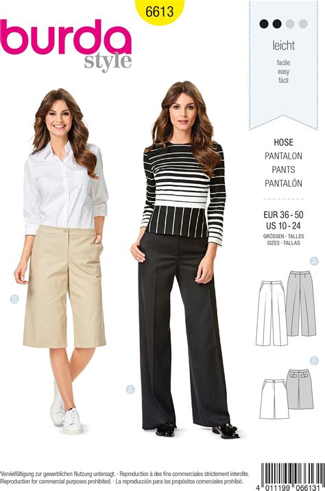Burda B7400 Patron De Couture Pantalon 19 X 13 Cm Amazonfr Cuisine
