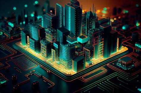 Premium Photo Abstract Circuit Cyberspace Design Created With Generative Ai Technology