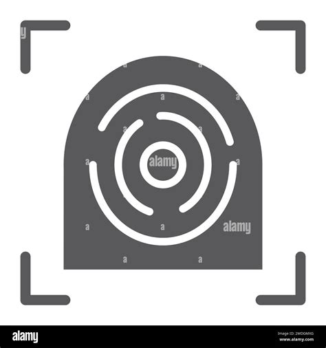 Fingerprint Scanner Glyph Icon Security And Finger Touch Id Sign Vector Graphics A Solid