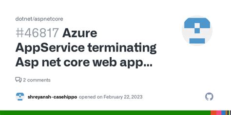 Azure Appservice Terminating Asp Net Core Web App Net 5 Process