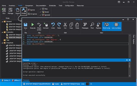 Apexsql Manage Screen Shot Tour