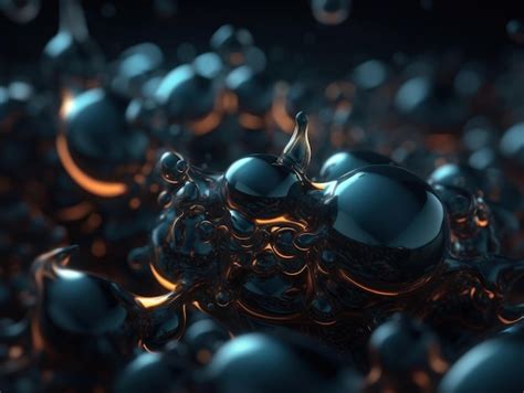 Premium Ai Image Abstract Molecule Model On Dark Background Created