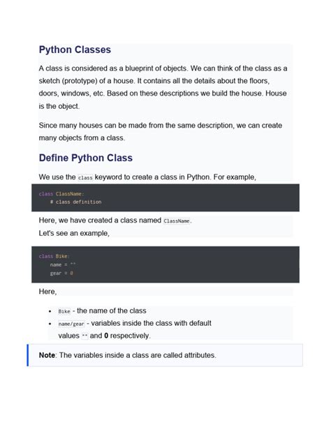 Python Classes Class Pdf Inheritance Object Oriented Programming