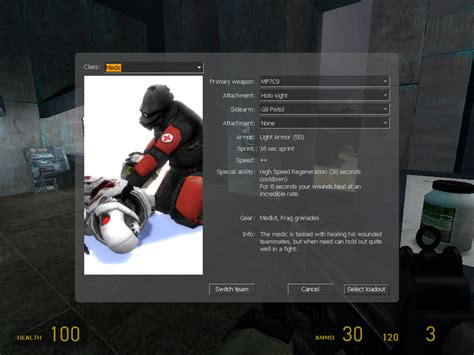 class loadout screens image hl2 rebel strike force mod for half life